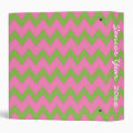 Preppy Pink and Green Personalized Chevron Binder | Zazzle
