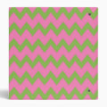 Preppy Pink and Green Personalized Chevron Binder | Zazzle