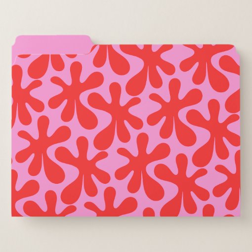 Preppy Pink and Red Amoeba Contemporary Pattern File Folder | Zazzle
