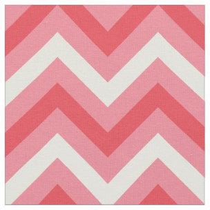 Modern Pink and White Chevron Stripes Pattern Fabric | Zazzle
