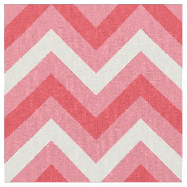 Modern Pink and White Chevron Stripes Pattern Fabric | Zazzle