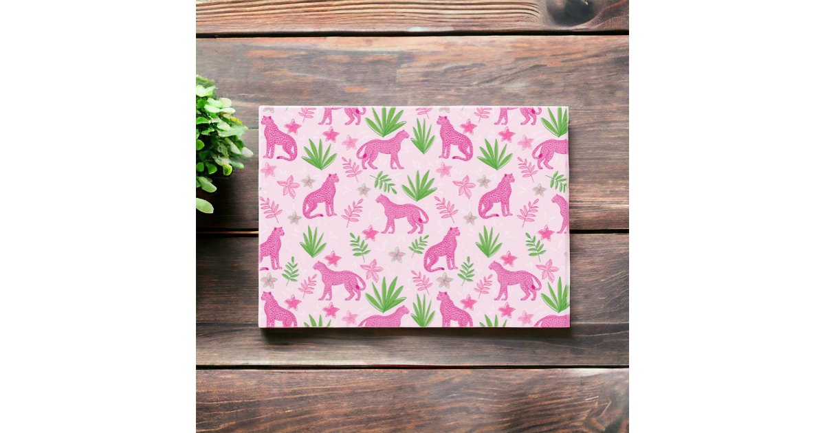 Preppy Pink Cheetah Note Card | Zazzle