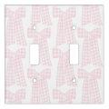 Preppy Pink Coquette Gingham Bow Light Switch Cover | Zazzle