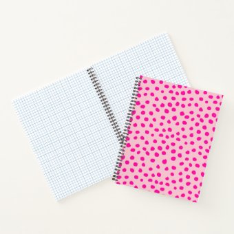 Preppy Pink Dots Modern Animal Print Spots Notebook | Zazzle