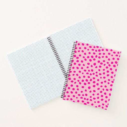 Preppy Pink Dots Modern Animal Print Spots Notebook | Zazzle