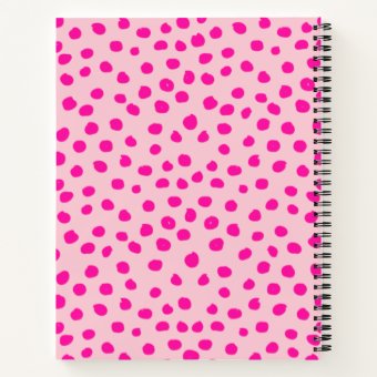 Preppy Pink Dots Modern Animal Print Spots Notebook | Zazzle