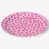 Preppy Pink Dots Modern Animal Print Spots Paper Plates | Zazzle