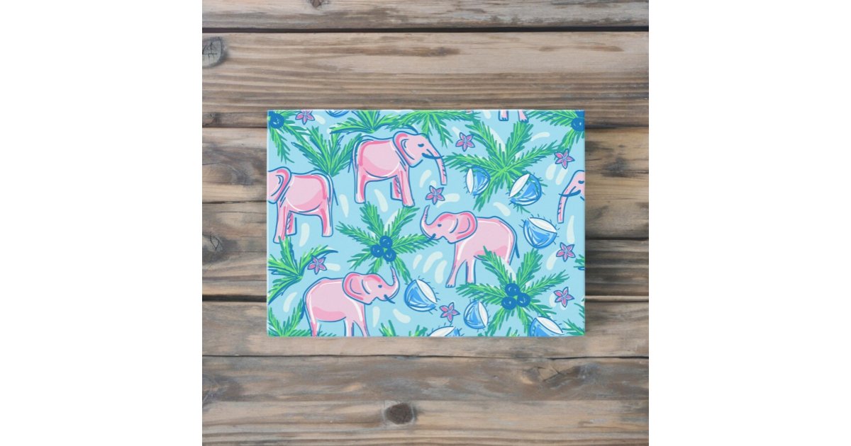 Preppy Pink Elephant Note Card | Zazzle