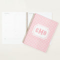 Preppy Pink Gingham | Monogram Planner | Zazzle