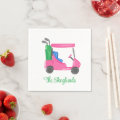 Preppy Pink Golf Cart Personalized Napkins | Zazzle