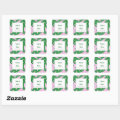 Preppy Pink + Green Palm Trees Wedding Square Sticker | Zazzle