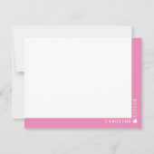 Preppy Pink Green Stripes Cute Girly Personalized Note Card | Zazzle