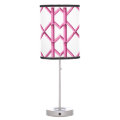 Preppy Pink Navy Trellis Bamboo Pattern Monogram Table Lamp | Zazzle