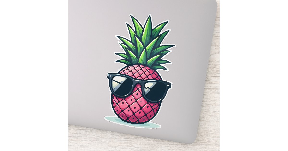 Preppy Pink Pineapple Sticker | Zazzle