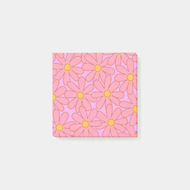 Preppy Pink Purple Floral Simple Flower Pattern Post-it Notes | Zazzle
