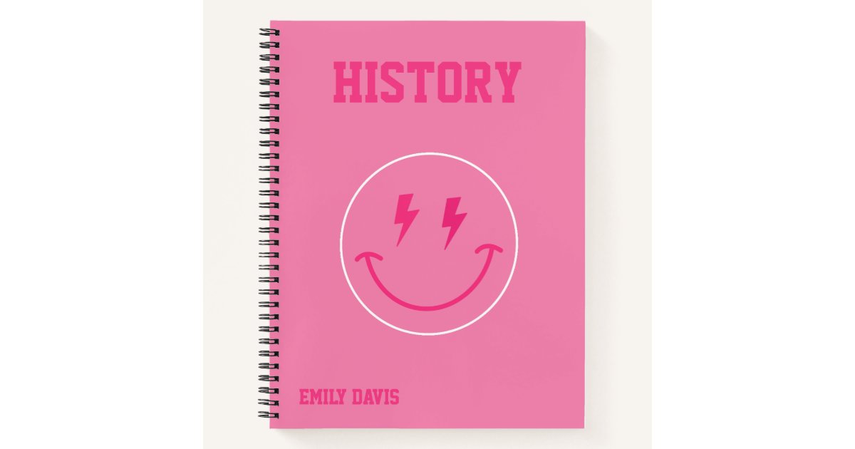 Preppy Pink School Subject Notebook | Zazzle