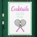 Preppy Pink Tennis Racquets Cocktail Party Invitation | Zazzle