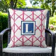 Preppy Pink Trellis Bamboo Pattern Monogram Throw Pillow | Zazzle