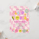 Preppy Pink Y2K Sleep Over Happy Face Birthday Invitation | Zazzle