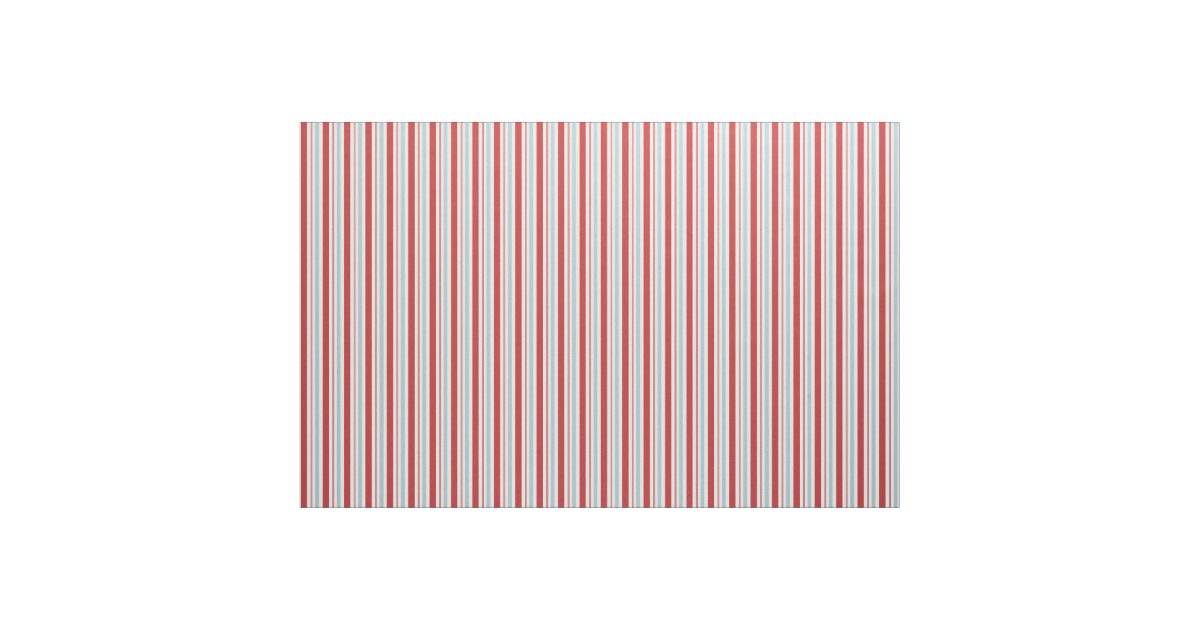 Preppy Red and Blue Stripes Pattern Fabric | Zazzle