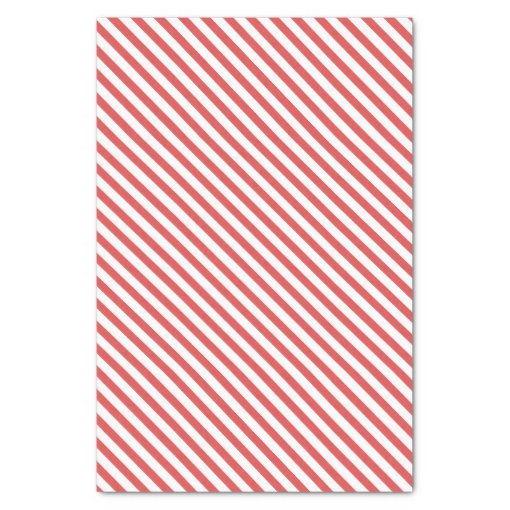 Preppy Red and White Diagonal Striped Tissue paper | Zazzle