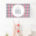 Preppy Red White & Blue Plaid Baby Shower Welcome Banner | Zazzle