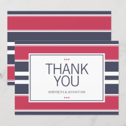 Preppy Red, White & Blue Thank You Card | Zazzle
