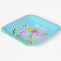 Preppy Retro Y2K Pool Party Happy Face Birthday Paper Plates | Zazzle