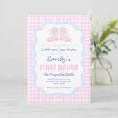 Preppy Rodeo First Birthday Cowgirl Boots Invitation | Zazzle