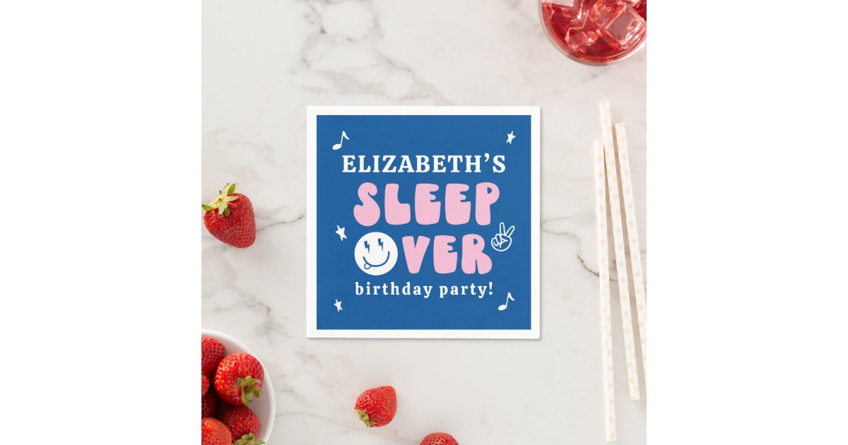 Preppy Sleep Over Tween Birthday Party Napkins | Zazzle