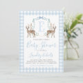 Preppy Southern Blue Boy Deer Hunter Baby Shower Invitation | Zazzle