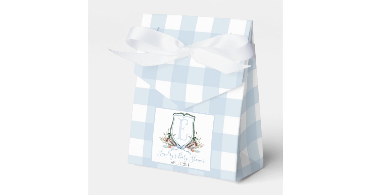 Preppy Southern Blue Boy Duck Baby Shower Favor Boxes | Zazzle
