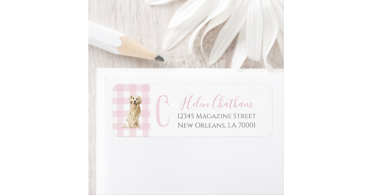 Preppy Southern Pink Girl Dog Baby Shower Label | Zazzle