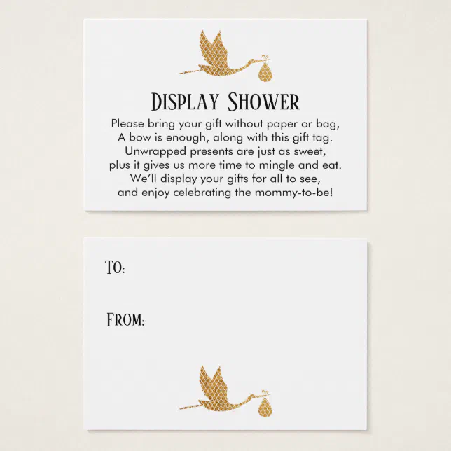 Preppy Stork Display Baby Shower Insert Gift Card | Zazzle