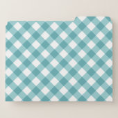 Preppy Teal Gingham Plaid Pattern | Name File Folder | Zazzle