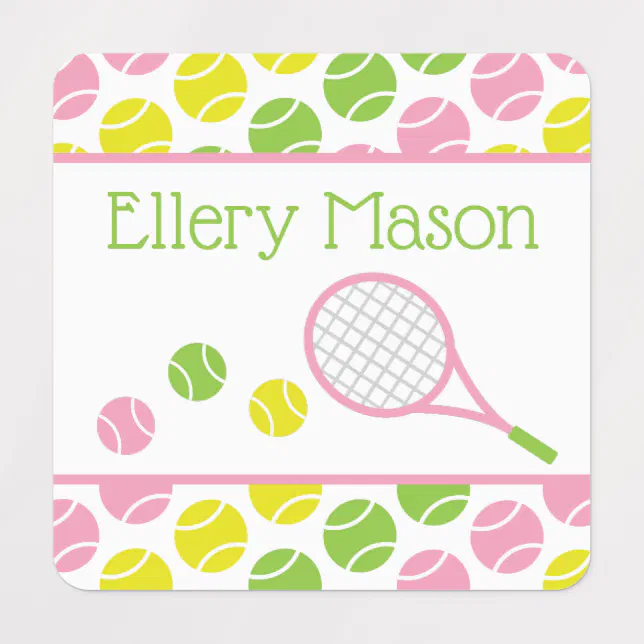 Preppy Tennis Personalized Clothing Labels | Zazzle