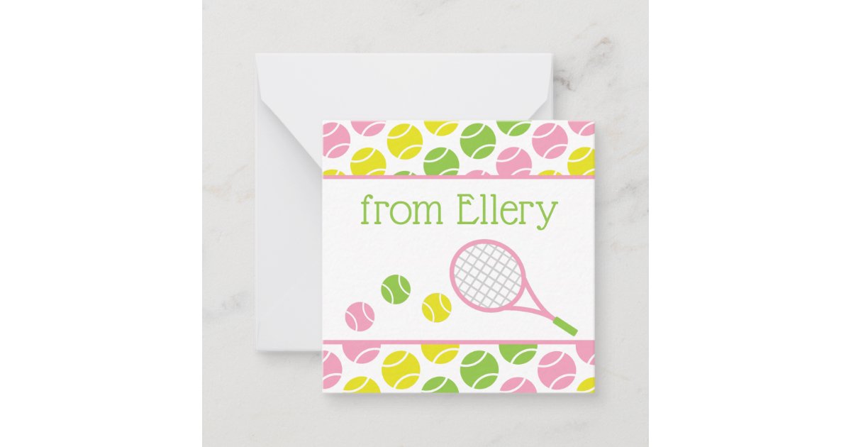 Preppy Tennis Personalized Gift Enclosure Cards | Zazzle