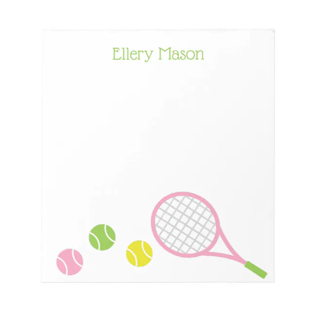 Preppy Tennis Personalized Notepad | Zazzle