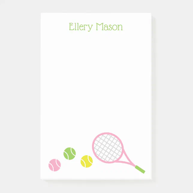 Preppy Tennis Personalized Post-it Notepad | Zazzle