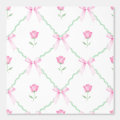 Preppy Tulip Pink Bows Scallop Grandmillennial Wallpaper | Zazzle