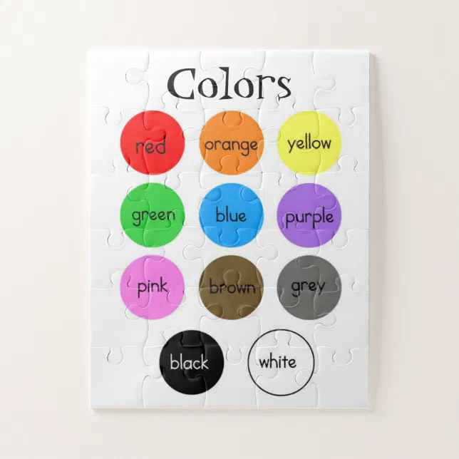 Preschool Colors Chart Jigsaw Puzzle | Zazzle