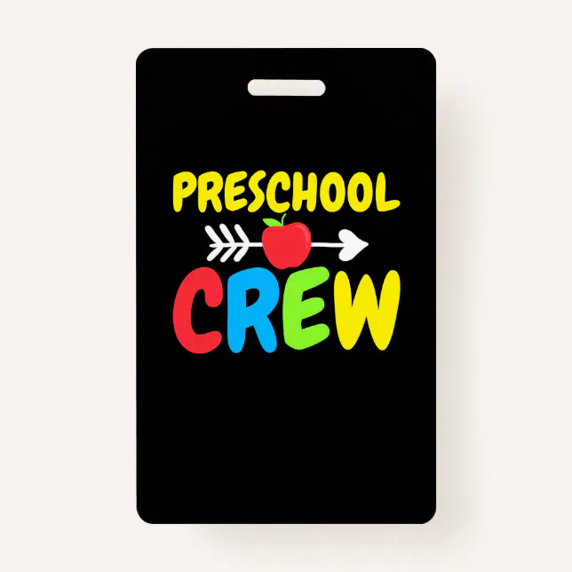 Preschool Crew Teacher Badge | Zazzle