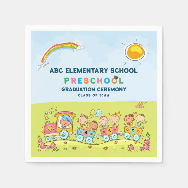 Preschool Elementary School Graduation Ceremony Napkins | Zazzle