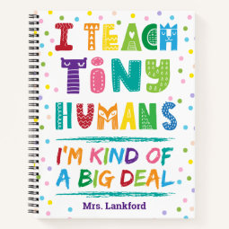 Preschool Elementary Teacher Appreciation Gift Notebook | Zazzle