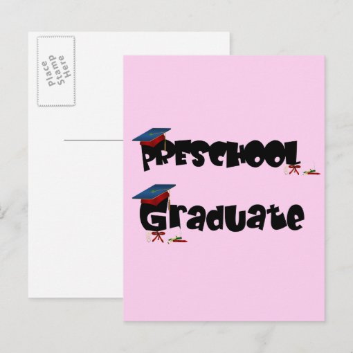 Preschool Graduate Tshirts and Gifts Announcement Postcard | Zazzle