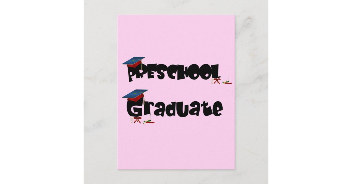 Preschool Graduate Tshirts and Gifts Announcement Postcard | Zazzle