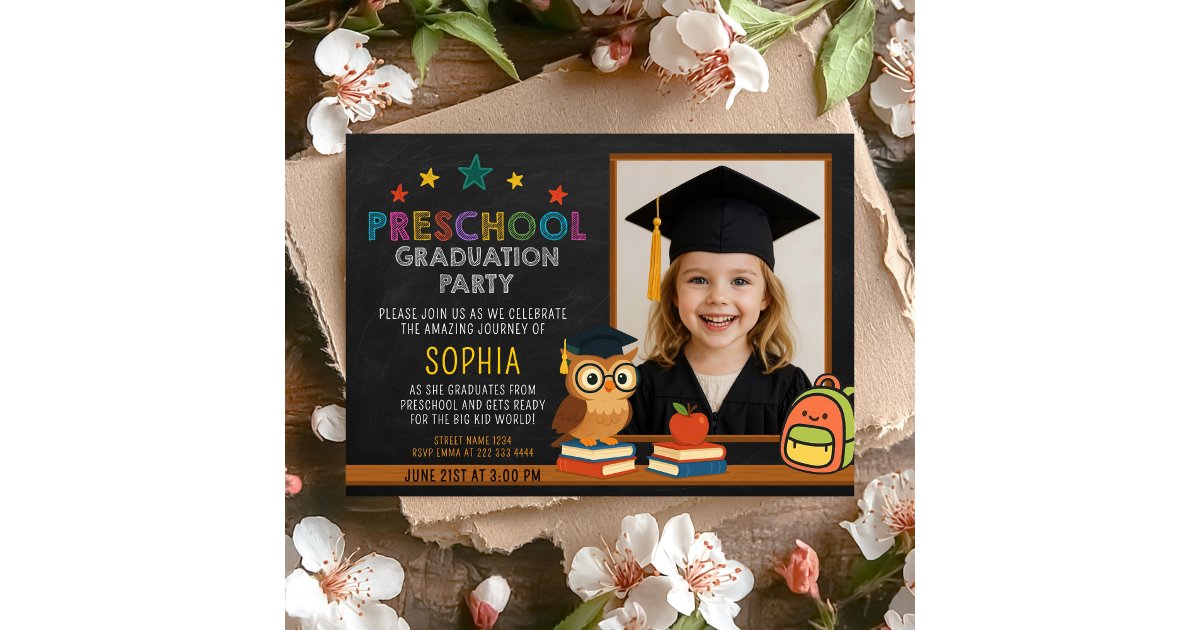 Preschool Graduation Celebration Invitation | Zazzle