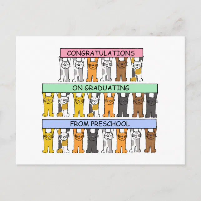 Preschool Graduation Congratulations Announcement Postcard | Zazzle