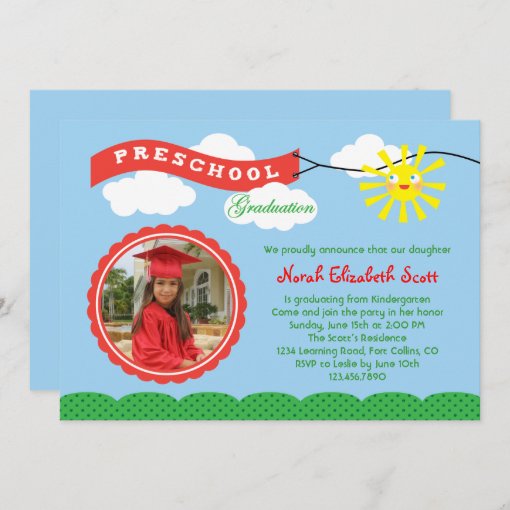 Preschool Graduation Photo Invitation | Zazzle