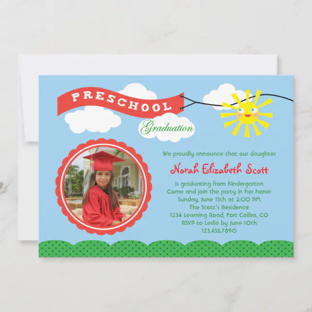 Preschool Graduation Photo Invitation | Zazzle
